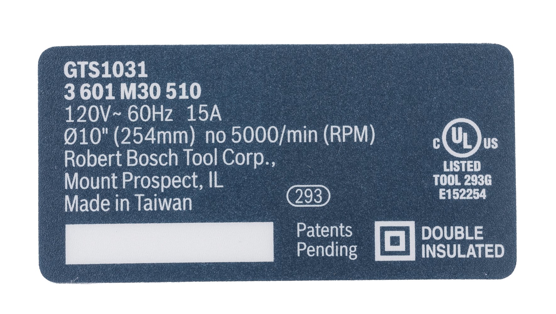 Bosch Parts 2610014694 Nameplate