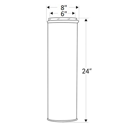 6" x 24" Class A, All Fuel, Double Wall, Insulated, Stainless Steel "Chimney Pipe" 6" Dia. x 24" Length