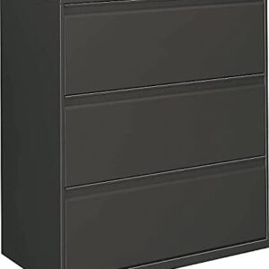 HON 883LS 800 Series Three-Drawer Lateral File, 36w x 19-1/4d x 40-7/8h, Charcoal