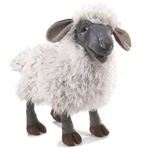 folkmanis bleating sheep hand puppet plush, gray/multicolor