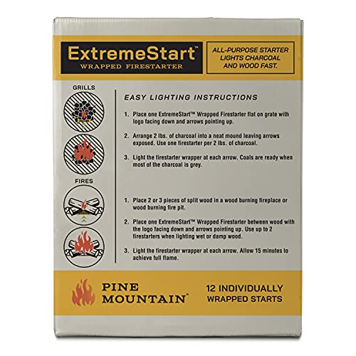 Pine Mountain Firestarters ExtremeStart, 12 Wrapped Fire Starters by Pine Mountain