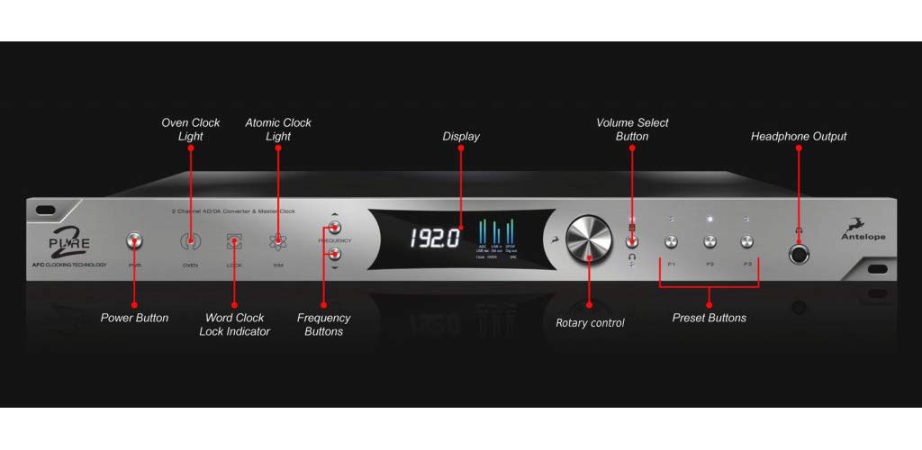 Antelope Audio Pure2 High-End Mastering AD/DA Converter with Acoustically Focused Clocking (AFC) Technology