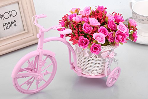 Louis Garden Nostalgic Bicycle Artificial Flower Decor Plant Stand (Pink)