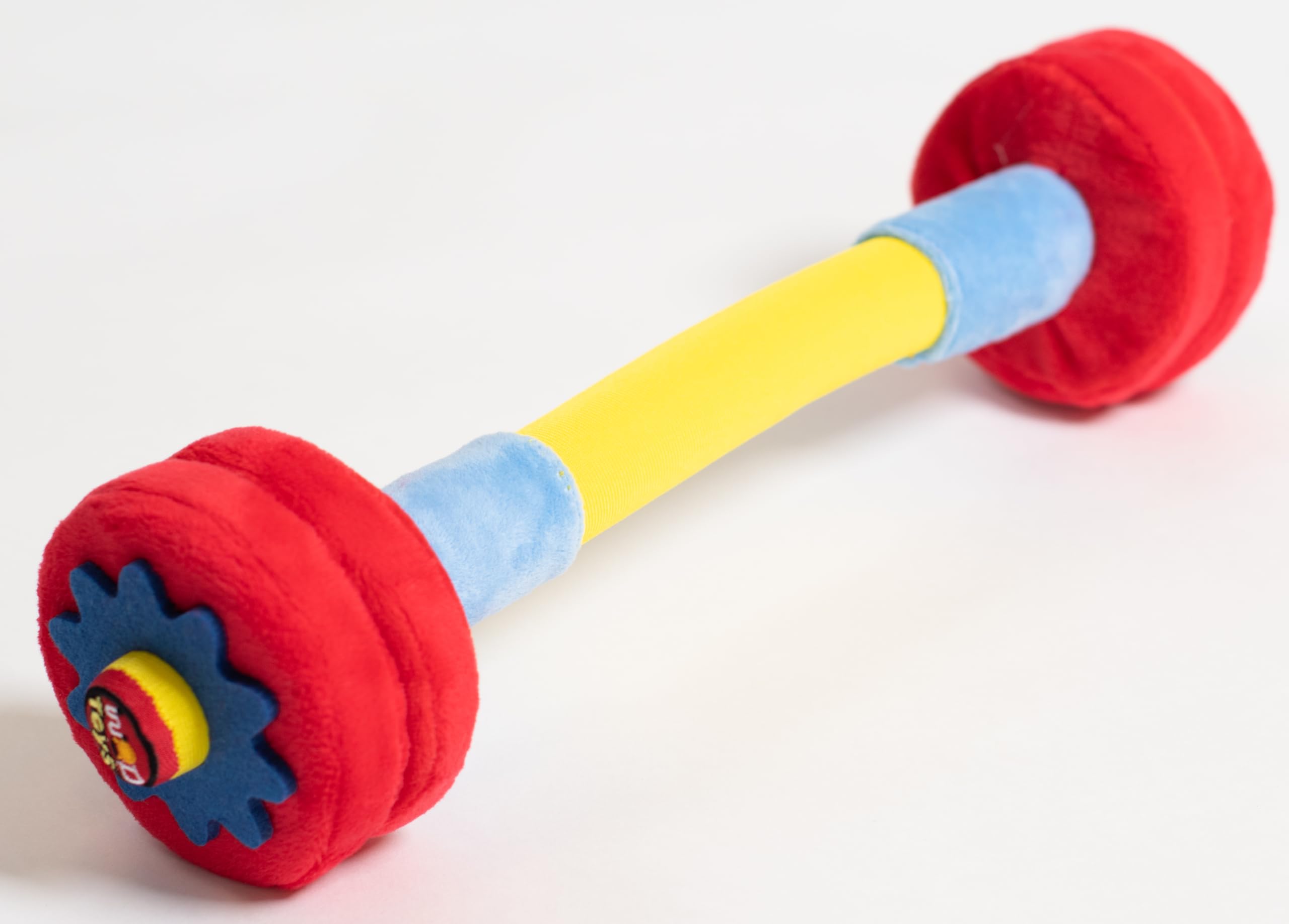 WOD Toys Baby Barbell Plush with Rattle & Sensory Sounds - Safe, Soft & Durable Workout, Exercise and Weightlifting Pretend Play Toys for Toddlers, Newborns, Infants and Babies Ages 0+