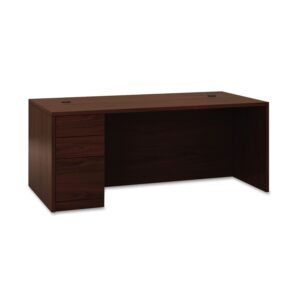 hon 105896lnn 10500 series l single ped desk, left full-height ped, 72 x 36, mahogany