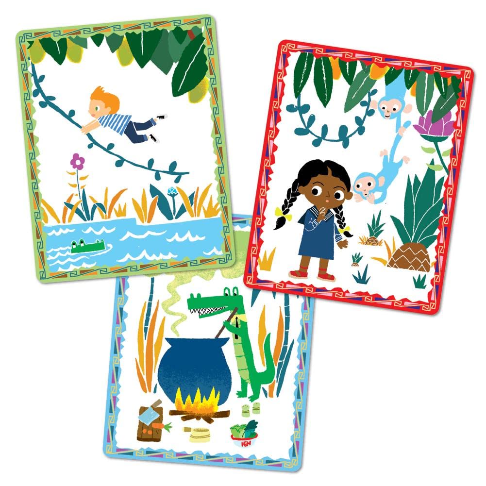 eeBoo: Create a Story Cards, Tell Me a Story, Volcano Island, 36 Cards Included in The Set, Encourages Imagination, Creativity and Story-Telling, for Ages 3 and up