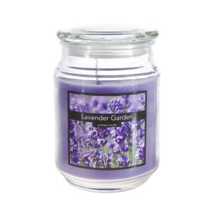 srg scented 18 ounce glass jar container candle - lavender garden