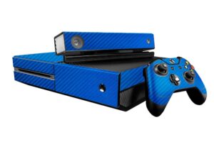 3d carbon fiber candy blue - air release vinyl decal mod skin kit by system skins - compatible with microsoft xbox one (xb1)