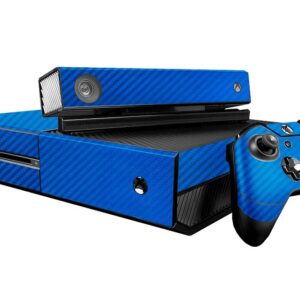 3D Carbon Fiber Candy Blue - Air Release Vinyl Decal Mod Skin Kit by System Skins - Compatible with Microsoft Xbox One (XB1)