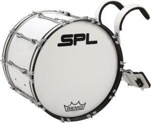 sound percussion labs birch marching bass drum with carrier 24 x 14 in. white