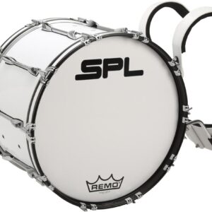 Sound Percussion Labs Birch Marching Bass Drum with Carrier 24 x 14 in. White