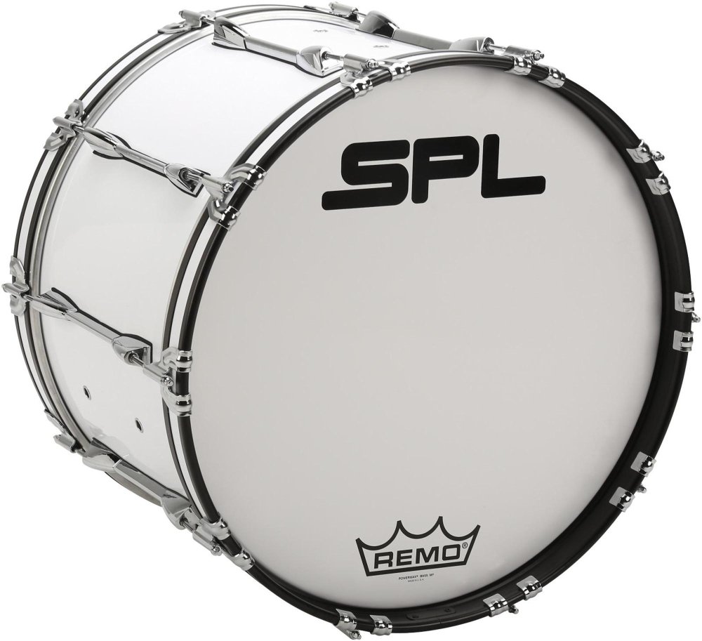 Sound Percussion Labs Birch Marching Bass Drum with Carrier 24 x 14 in. White