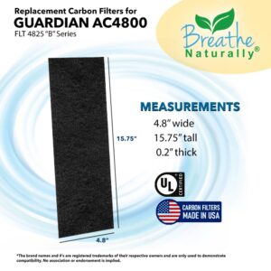 Breathe Naturally - Extra Thick Carbon Prefilter B Compatible with GGuardian FLT4825 Purifiers AC4800 Series - Measured Exactly to Fit GGuardian FLT4825 Series - Made in USA(2 pack Carbon Pre-filters)