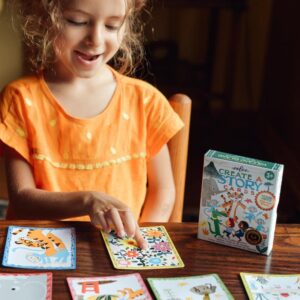 eeBoo: Create a Story Cards, Tell Me a Story, Volcano Island, 36 Cards Included in The Set, Encourages Imagination, Creativity and Story-Telling, for Ages 3 and up