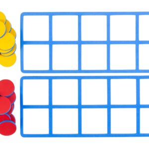 LEARNING ADVANTAGE Giant Magnetic Foam Ten Frames - 2 Frames with 20 Disks - Early Math Manipulative - Teach Number Concepts and Operations