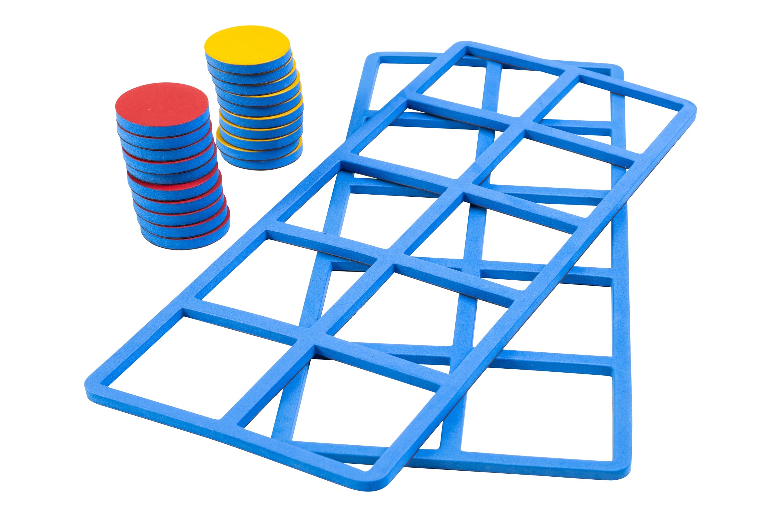 LEARNING ADVANTAGE Giant Magnetic Foam Ten Frames - 2 Frames with 20 Disks - Early Math Manipulative - Teach Number Concepts and Operations