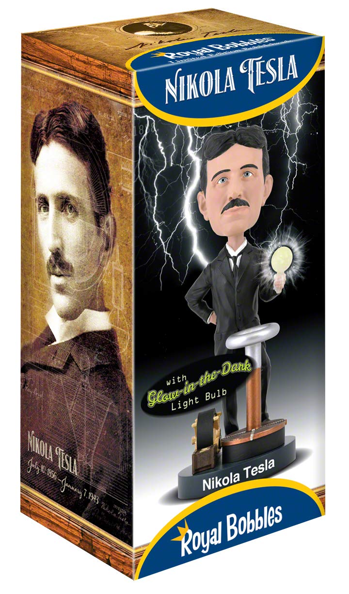 Royal Bobbles Nikola Tesla Bobblehead, Premium Polyresin Lifelike Figure, Unique Serial Number, Exquisite Detail