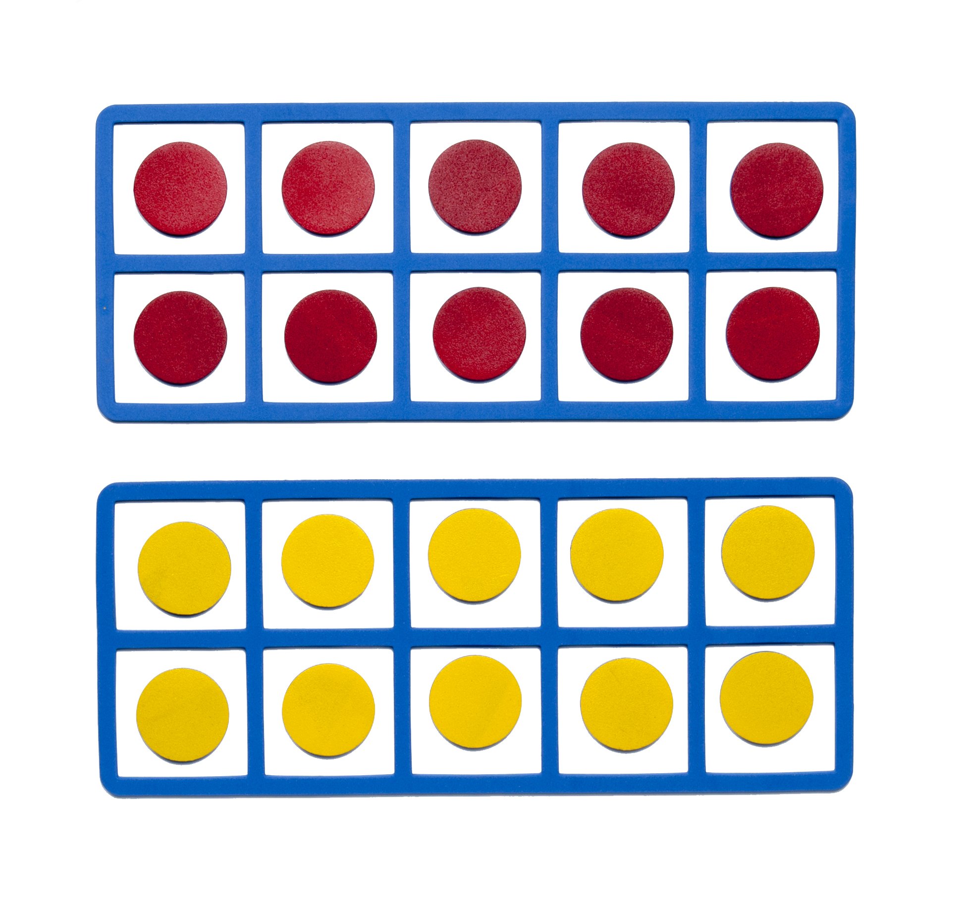 LEARNING ADVANTAGE Giant Magnetic Foam Ten Frames - 2 Frames with 20 Disks - Early Math Manipulative - Teach Number Concepts and Operations