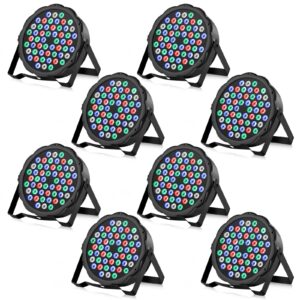 8pcs led stage lights rgb - 54x3w dj par lights,gradient,dmx controlled sound activated auto,strobe wash lights for party home wedding concert church festival dance floor lighting