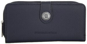 stone mountain ludlow navy slg zip around leather clutch wallet