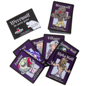 Apostrophe Games Werewolf The Party Game – 42 Role Cards, for 7 to 30 Players – Halloween Game Night, for Adults and Teens – Interactive Board Game, Stocking Stuffer