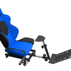 OpenWheeler Advanced Racing Seat Driving Simulator Gaming Chair with Gear Shifter Mount Blue