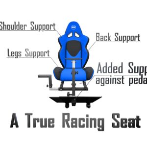 OpenWheeler Advanced Racing Seat Driving Simulator Gaming Chair with Gear Shifter Mount Blue