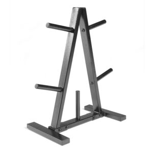 cap barbell 1-inch plate tree rack, black