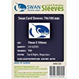 swan card sleeves (70x100mm) - 150 pack, thin sleeves - day night, megacorps