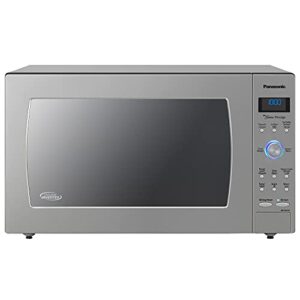 panasonic oven with cyclonic wave inverter technology, 1250w, 2.2 cu.ft. countertop microwave with genius sensor one-touch cooking – nn-sd975s (stainless steel/silver), stainless