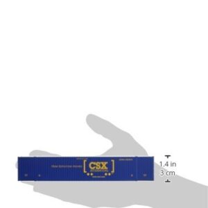 Walthers SceneMaster HO Scale Model of CSX Transportation (Blue, Yellow; Boxcar Logo) 53' Singamas Corrugated Side Container,949-8502