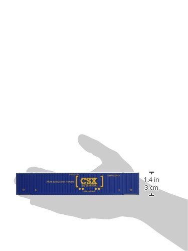 Walthers SceneMaster HO Scale Model of CSX Transportation (Blue, Yellow; Boxcar Logo) 53' Singamas Corrugated Side Container,949-8502