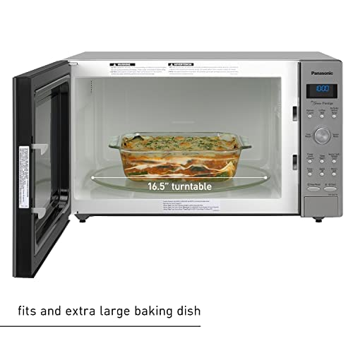 Panasonic Oven with Cyclonic Wave Inverter Technology, 1250W, 2.2 cu.ft. Countertop Microwave with Genius Sensor One-Touch Cooking – NN-SD975S (Stainless Steel/Silver), Stainless