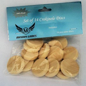 natural grain crokinole discs - 14 wooden natural grain crokinole discs