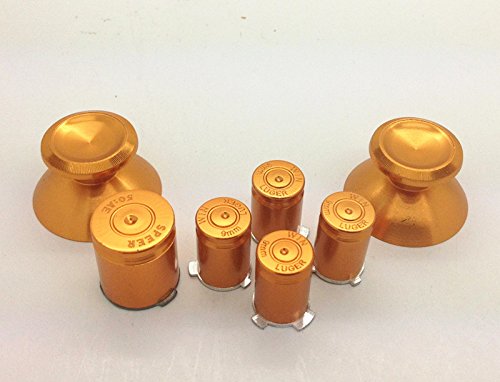 Gametown® Thumbsticks and Bullet ABXY&Guide Buttons for Xbox 360 Controllers Color Gold