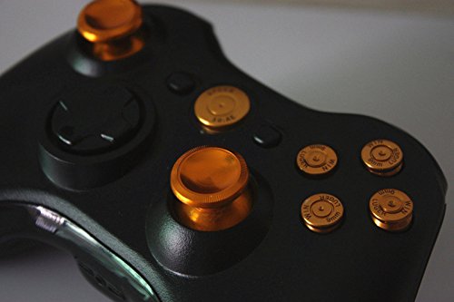 Gametown® Thumbsticks and Bullet ABXY&Guide Buttons for Xbox 360 Controllers Color Gold