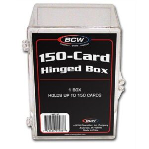 bcw trading card hinged box - 150ct size