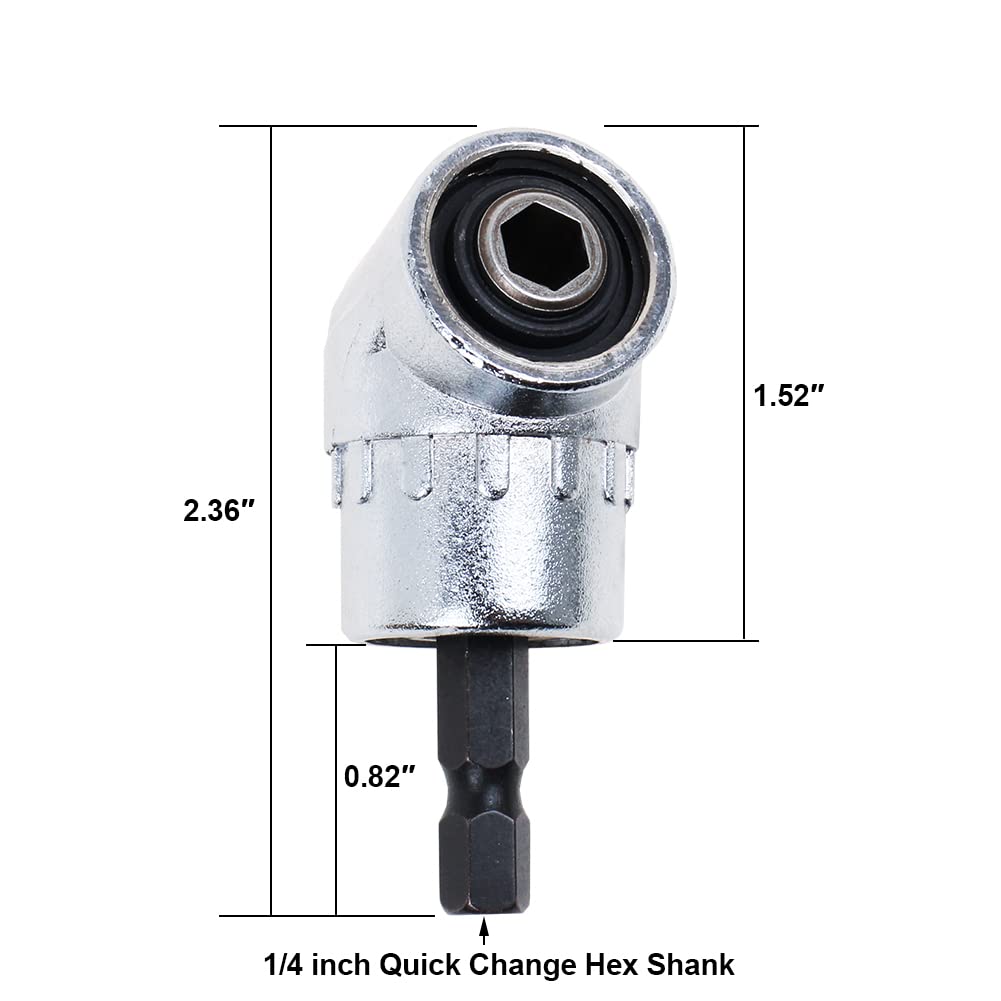 AUTOTOOLHOME Right Angle Drill Driver 105 Degree Right Angle Drill Attachment Power Screwdriver Drill Adapter for Tight Spaces Quick Change Impact Drive and Magnetic Bit Socket