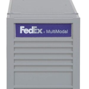 Walthers SceneMaster HO Scale Model of FedEx MultiModal (Gray, Purple) 53' Singamas Corrugated Side Container,949-8504