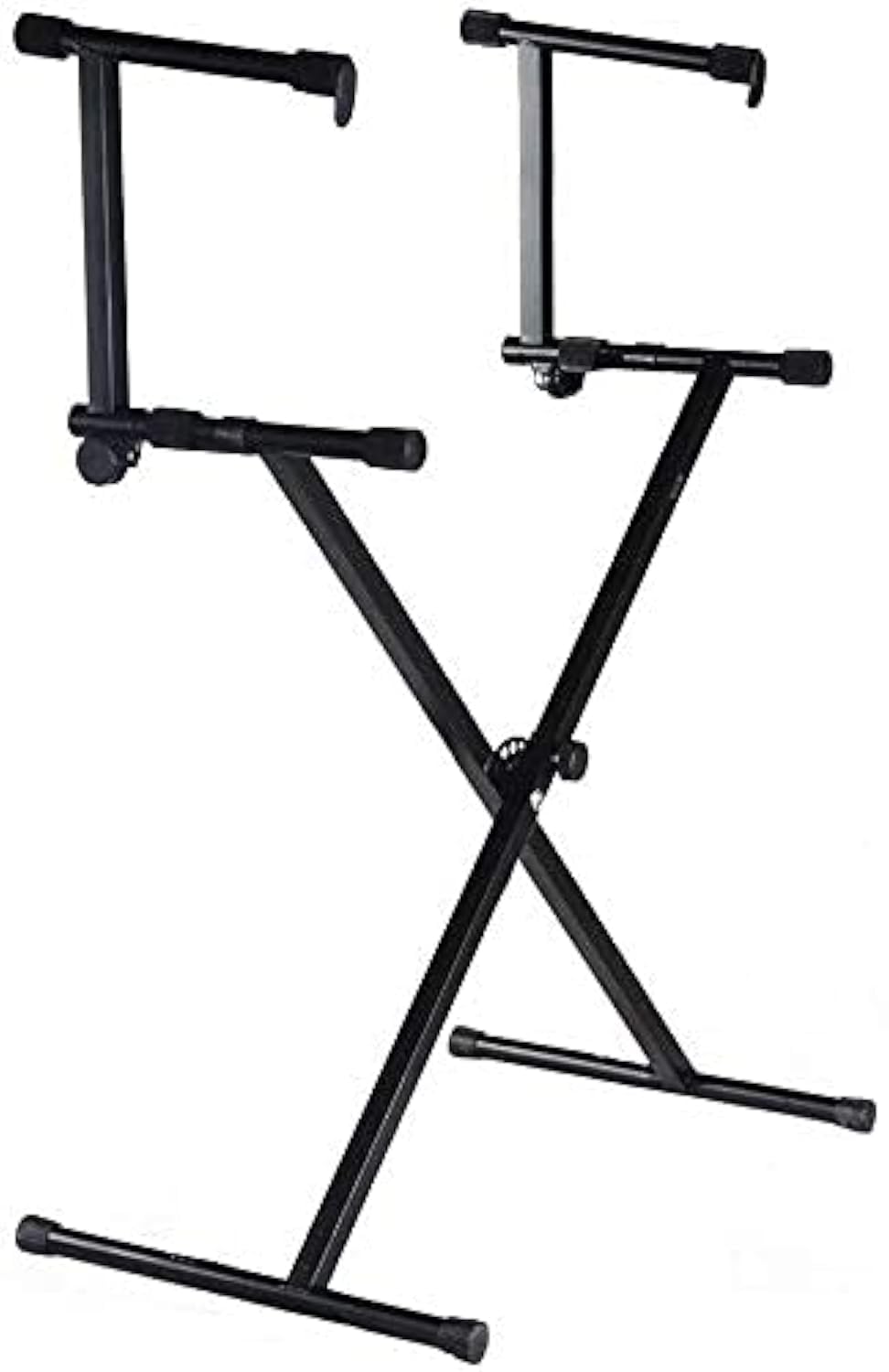 MIYAKO Double Piano Stand with Adjustable Height and Locking Straps constructed with High Strength Steel for Durability - Ideal for Two a Keyboard Stand (D-11)