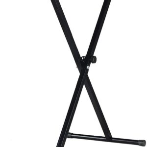 MIYAKO Double Piano Stand with Adjustable Height and Locking Straps constructed with High Strength Steel for Durability - Ideal for Two a Keyboard Stand (D-11)