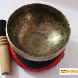 Solar Plexus Chakra E Note Auntic Hand Hammered Tibetan Meditation Singing Bowl 7 Inches - Yoga Old Bowl By Singing Nepal