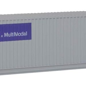 Walthers SceneMaster HO Scale Model of FedEx MultiModal (Gray, Purple) 53' Singamas Corrugated Side Container,949-8504