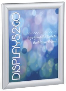 displays2go snap open sign holder frame, 8.5 x 11 inch, wall mount or tabletop, silver aluminum (wsnf8511sv)