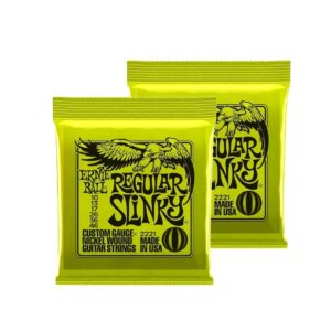 ernie ball electric guitar strings - regular slinky nickel wound 10-46 - 2 pack