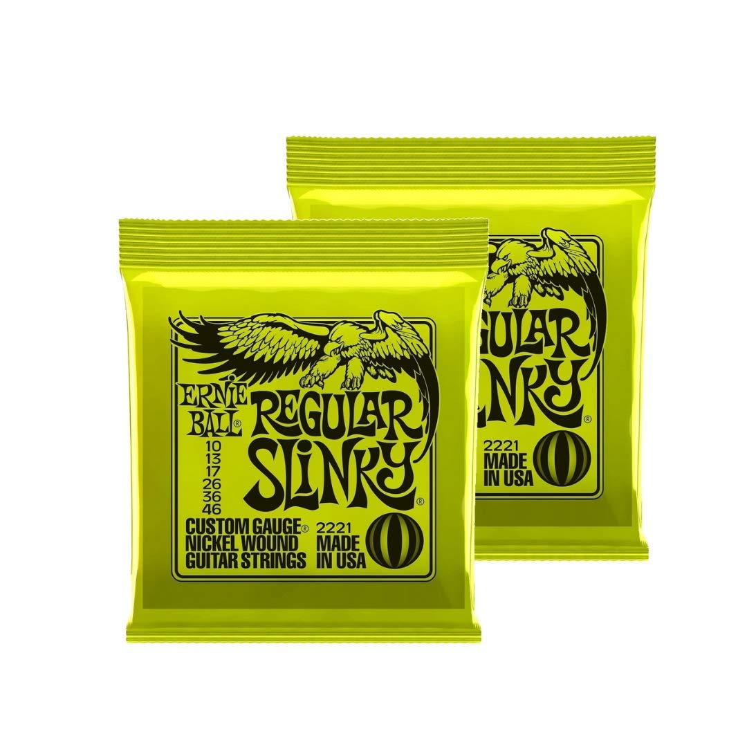 Ernie Ball Electric Guitar Strings - Regular Slinky Nickel Wound 10-46 - 2 Pack