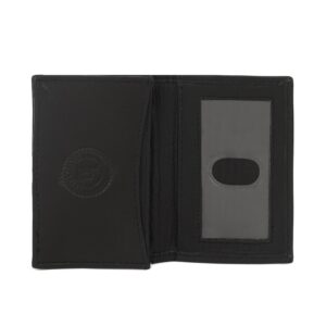 Leatherboss Genuine Leather Business Card Holder | Expandable Pocket, Credit Card & ID Slots | Stylish & Compact | Black