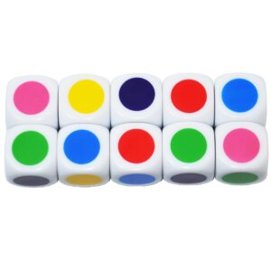 SmartDealsPro Set of 10 16MM Blank on Each Face D6 Six Sided Dice Teaching Plastic Cubes for Education Classroom Teaching Mathing