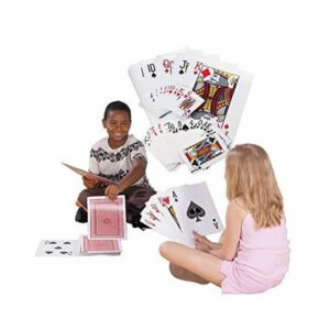 super z outlet giant jumbo deck of big playing cards fun full poker game set - measures 8-1/4" x 11-3/4"