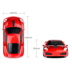 MGbeauty Sport Car Shape Computer Mice 2.4ghz Wireless Mouse 1600dpi Optical Gaming Mice (Red)